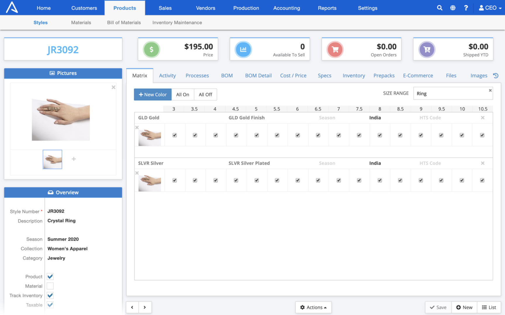 Industry Feature - Jewelry Inventory Software - ApparelMagic