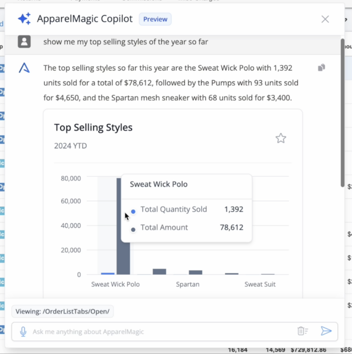 Generative AI ERP for Fashion Brands - ApparelMagic Copilot AI