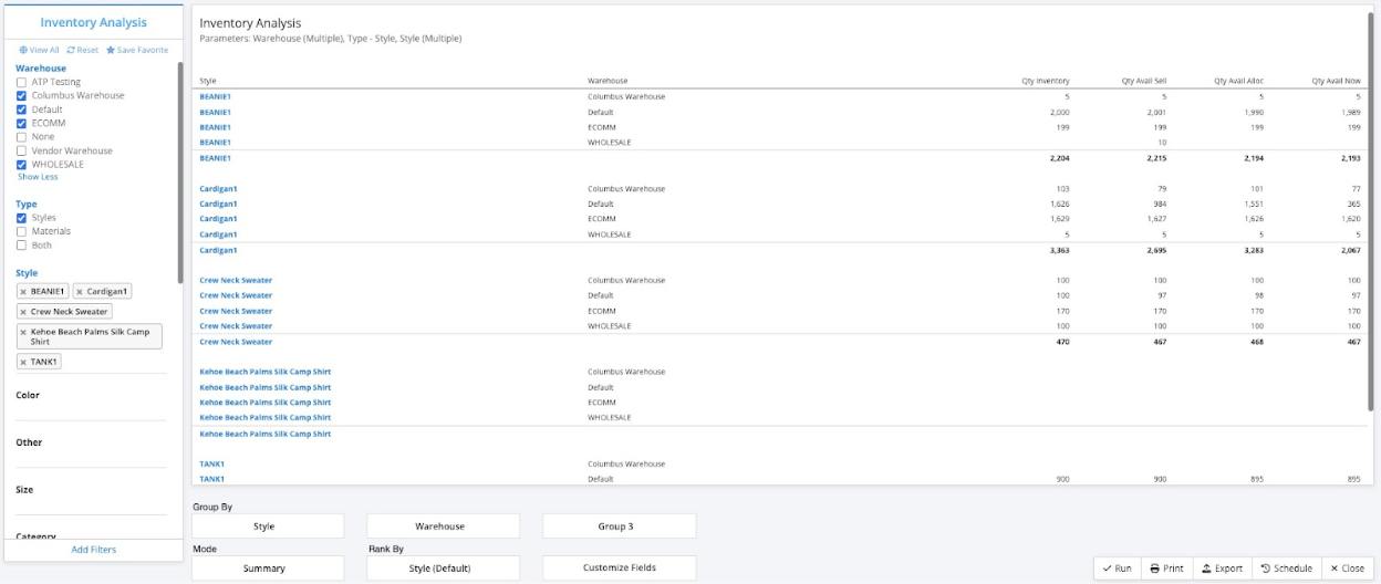 Feature Highlight: Inventory Analysis Report - ApparelMagic