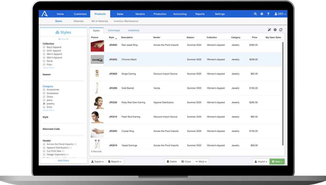 Jewelry Inventory Software - ApparelMagic