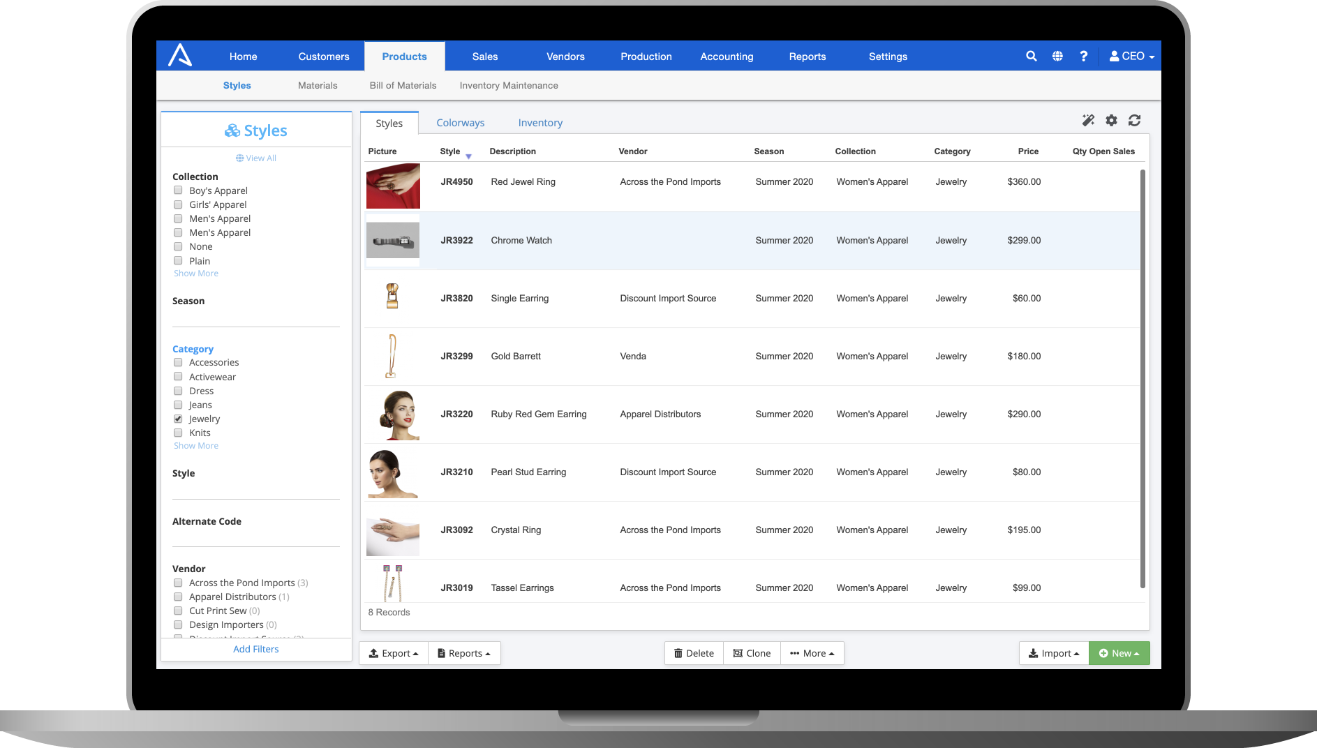 Jewelry Inventory Software - ApparelMagic