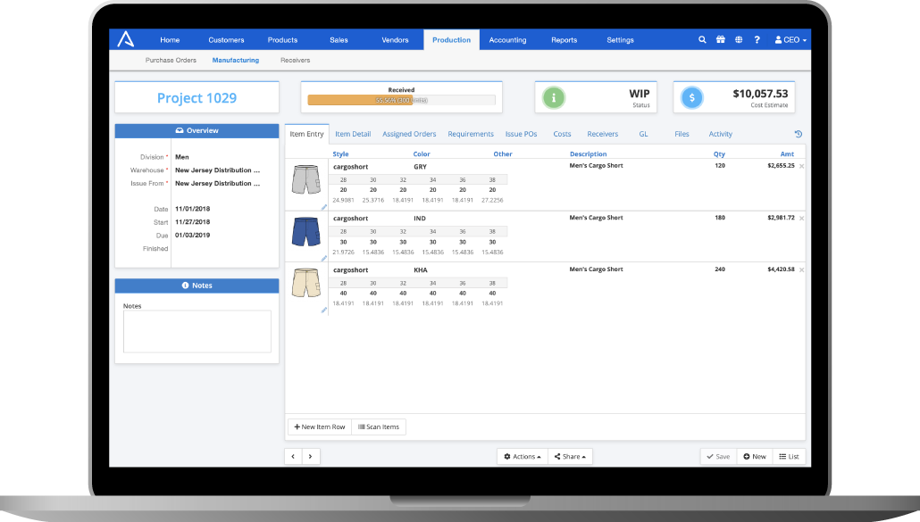 Apparel Manufacturing ERP Software - ApparelMagic